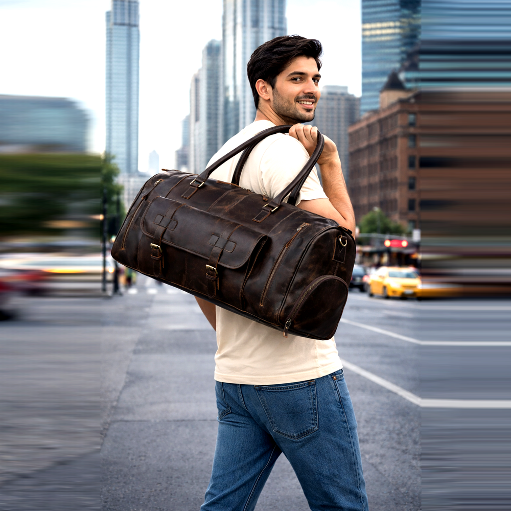 Leather Duffle Bags for Men | Handmade Travel Bags | Cuero Bags