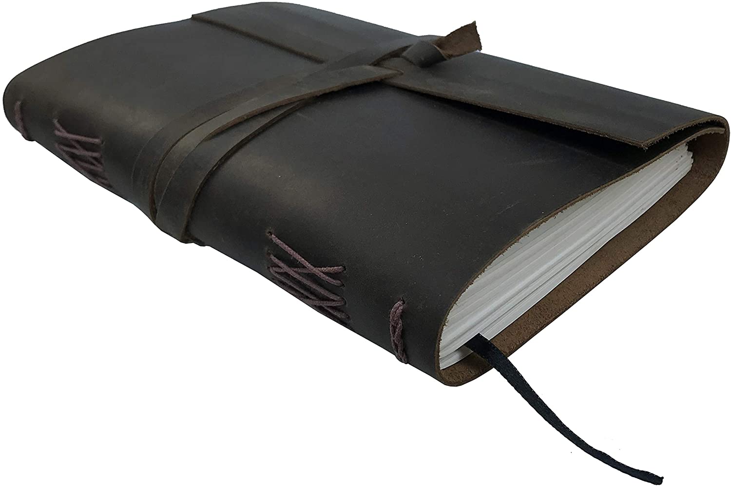 Leather Journal Writing Notebook Dark Brown - CUERO BAGS